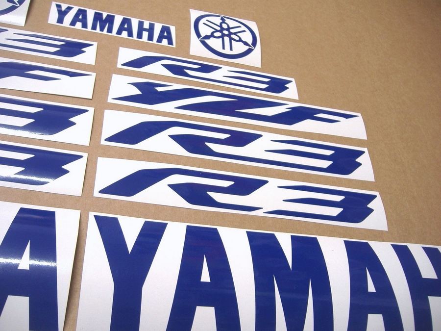 Royal blue color logo decals set for Yamaha YZF R3 300 - Moto-Sticker.com