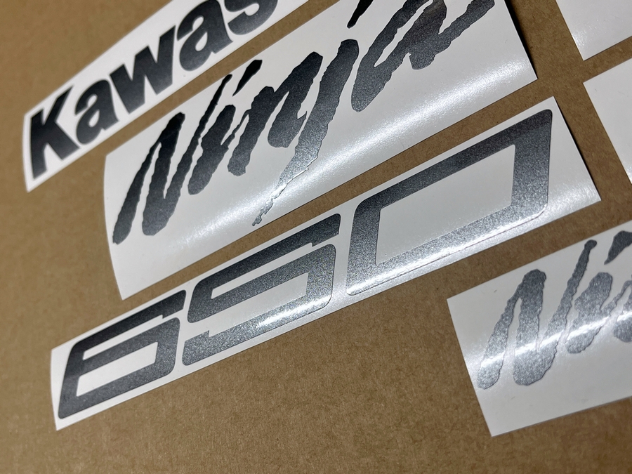 Kawasaki ninja 650 pearl graphite grey custom sticker set - Moto ...