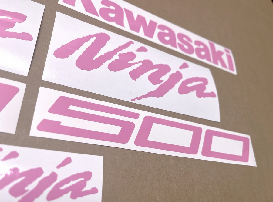 Kawasaki ninja 500 soft (light) pink custom sticker set - Moto-Sticker.com