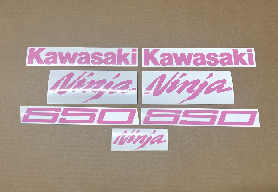 Kawasaki ninja 650 soft (light) pink custom sticker set - Moto-Sticker.com