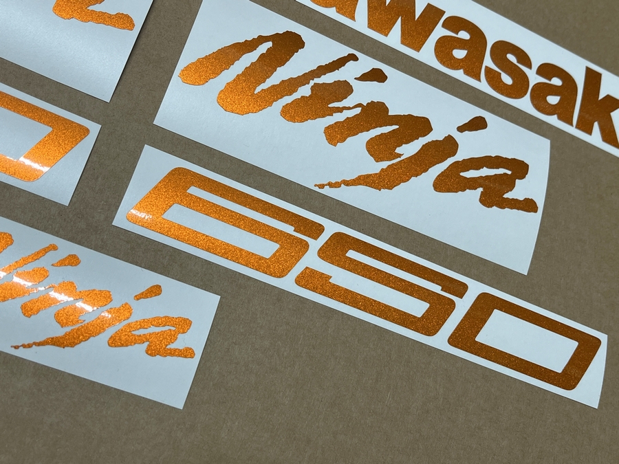 Kawasaki ninja 650 pearl (metallic) orange custom sticker set - Moto ...