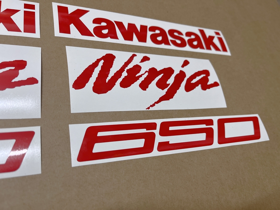 Kawasaki 650 ninja medium red custom sticker set - Moto-Sticker.com